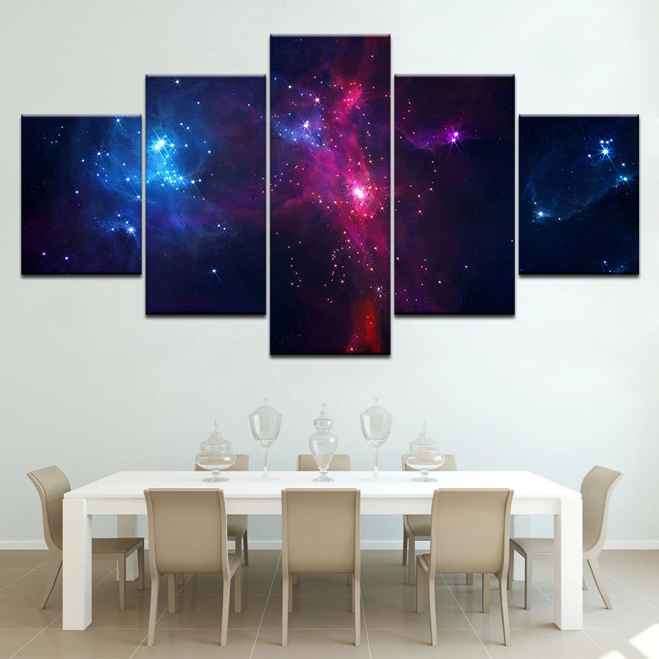 Home Decor Wall Art Pictures Frame Hd Prints 5 Pieces Universe Space ...