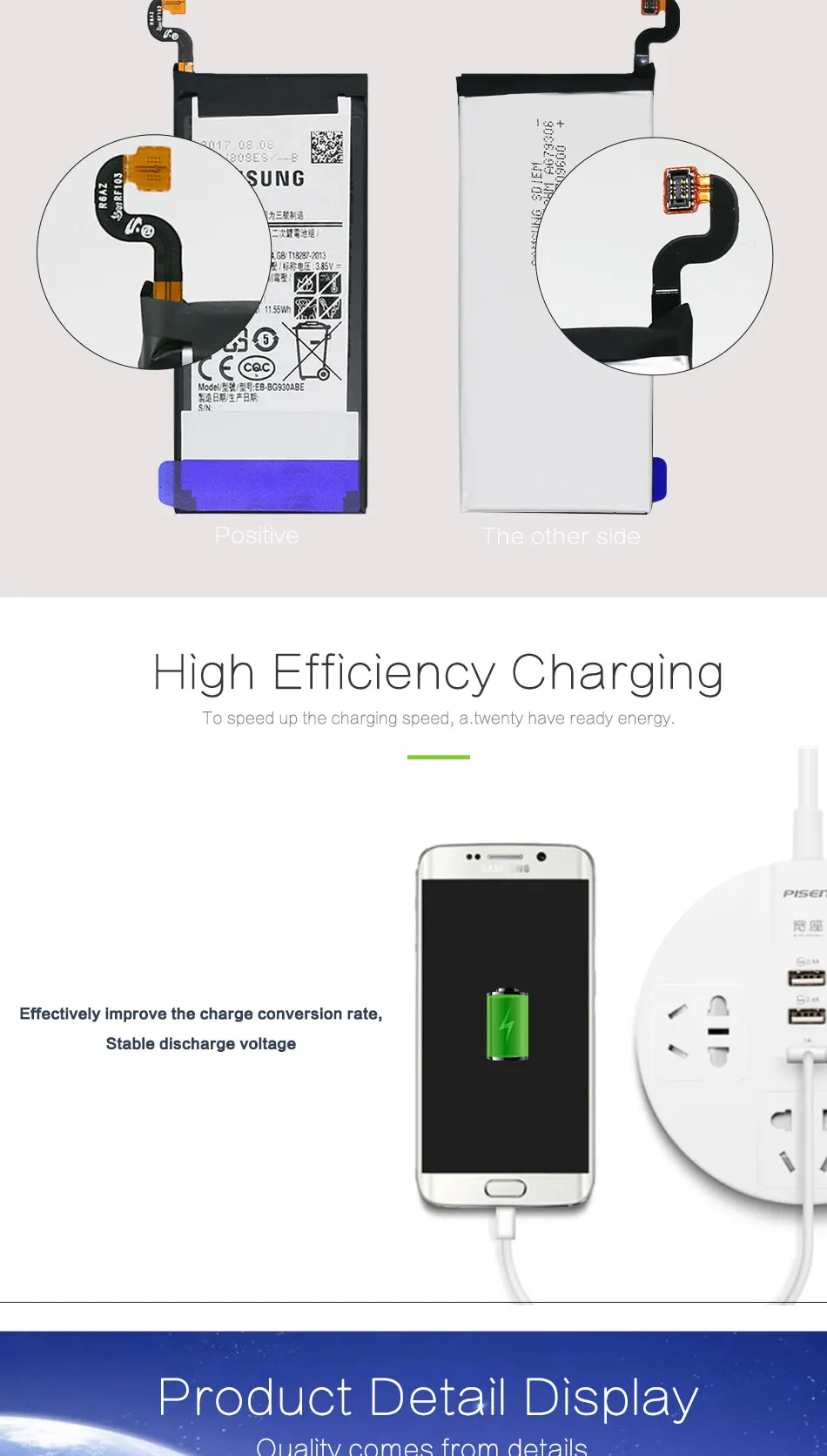 Оригинальная батарея samsung для samsung Galaxy S7 G930 G930F G930FD ...