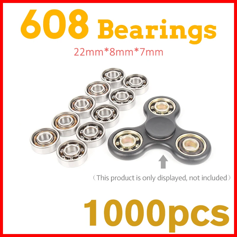 1000Pcs 608 Ball Bearing For hand spinners fidget Adult toys for ...