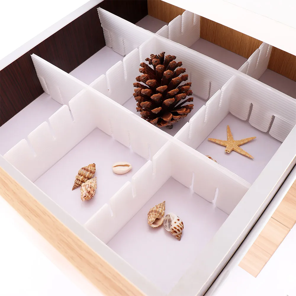 Plastic DIY Grid Drawer Separator Divider Household Necessities ...