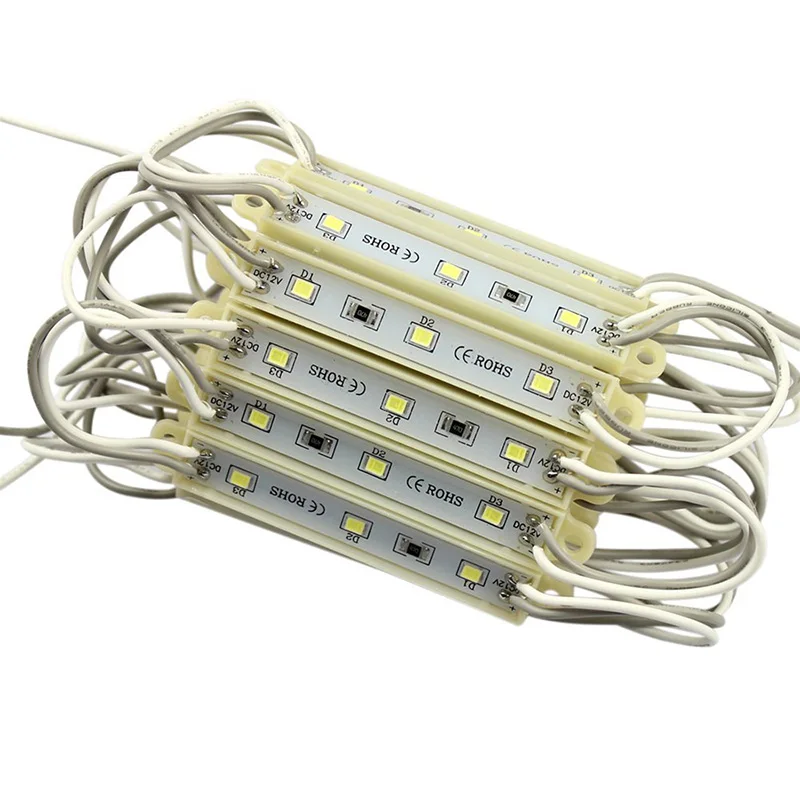 100pcs/lot 2835 smd led module 3leds DC12V IP65 Waterproof LED module ...