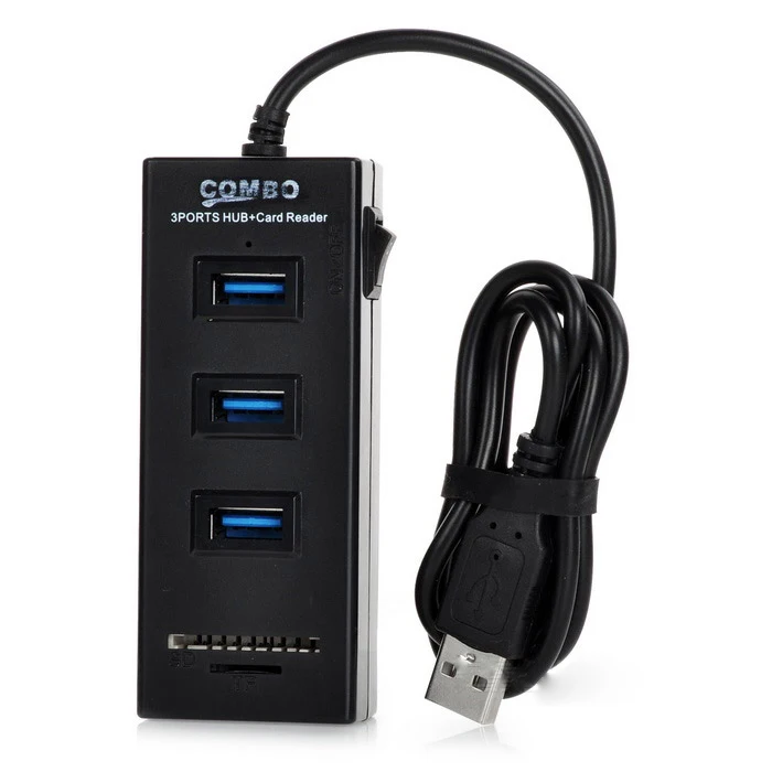 Usb Hub Combo 2 0 3 Ports Card Reader All In One High Speed Multi Usb