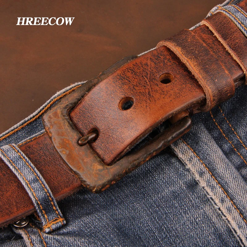 Personality Top Cow genuine leather belts for men jeans Do old rusty ...