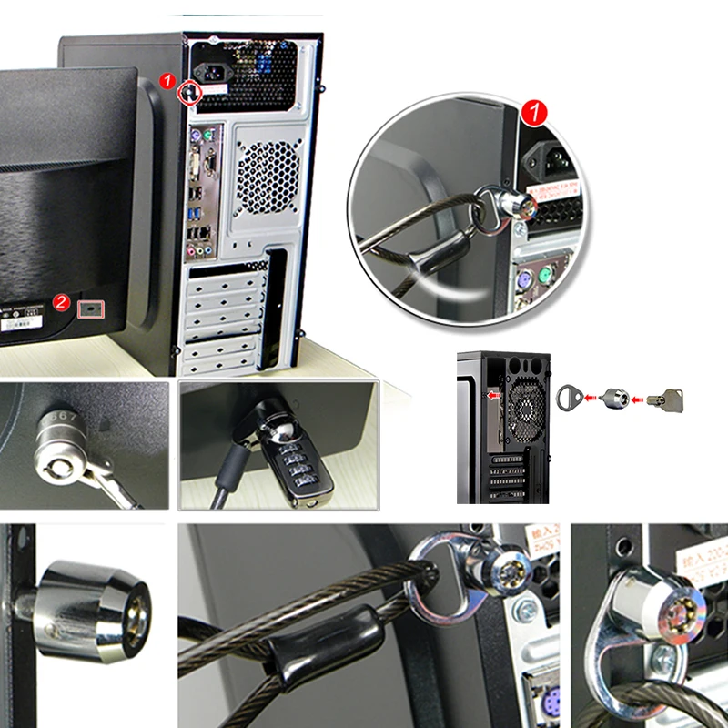 ESLOTH Computer Cases Towers Key Lock Desktop Computer Hosting Chassis ...