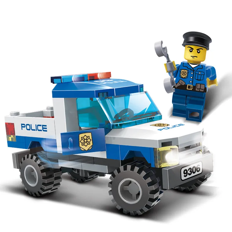 City Police Series Building Blocks Car Helicopter Figures Block ...