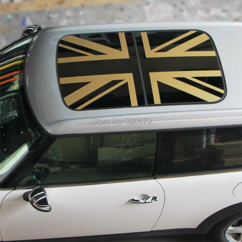Golden Union Jack Roof Graphic Sunroof Decal Vinyl Graphic Warp For ...