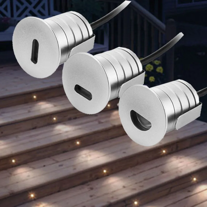 12pcs Cree Led Deck Lights Floor 1w Lamp Stair Spotlight Ip67 Outdoor Waterproof Led Underground
