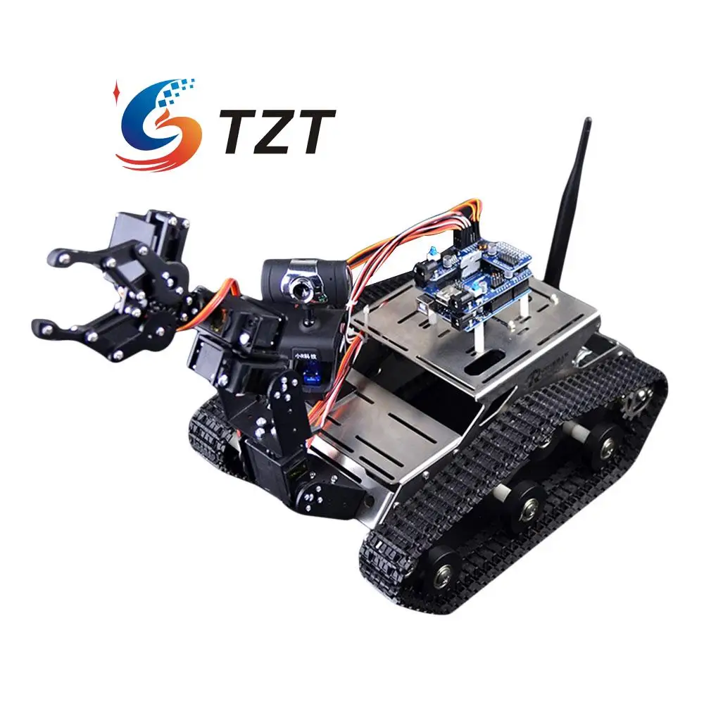 Intelligent Robot Car Robotic Vehicle DIY Kit with Mechanical Arm ...