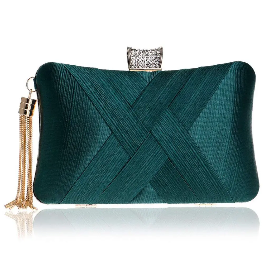 Womens Evening Clutches Bags Silk Satin Party Handbags Bridal Wedding