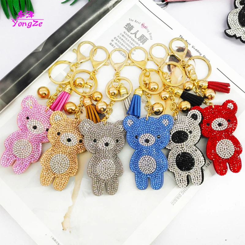 Rhinestone Keychains Bags Wallet Pendants | Decoration Keychains Bears ...