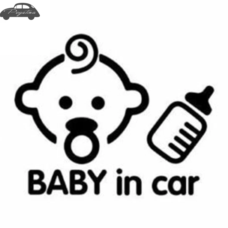 Baby In Car Waving Baby on Board Safety Sign Cute Car Decal Vinyl ...