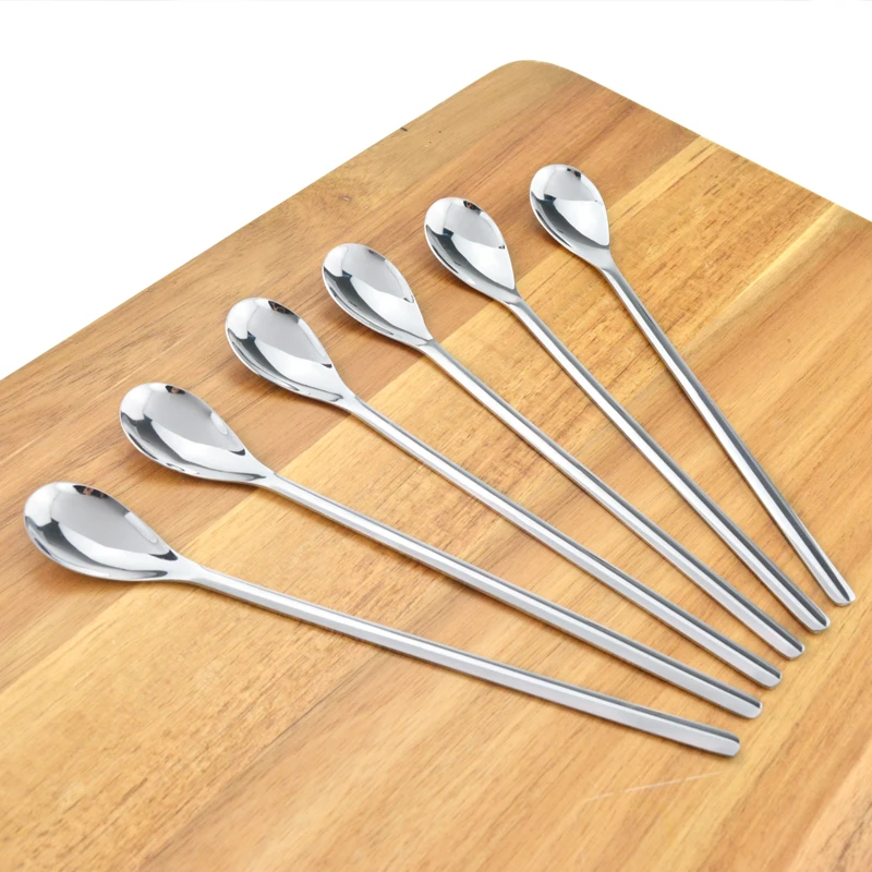 304 Stainless Steel Teaspoon Long Drink Coffee Spoons Honey Serving 304-stainless-steel-teaspoon-long-drink-coffee-spoons-honey-serving