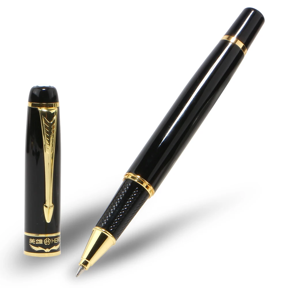 Classic Golden and Blackd Fountain Pen 0.5mm Meduim Nib Metal Golden ...
