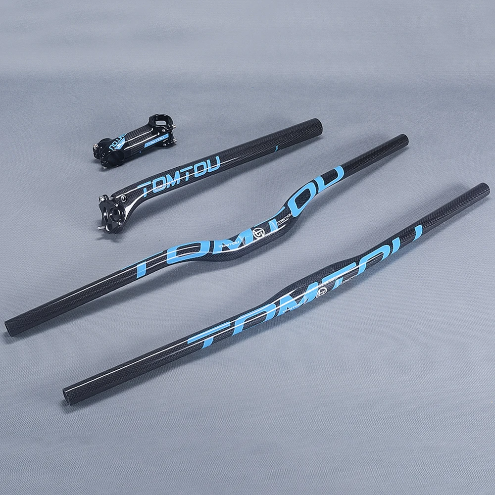 TOMTOU Carbon Fiber Cycling Handlebars Sets Mountain Bike Handlebar ...
