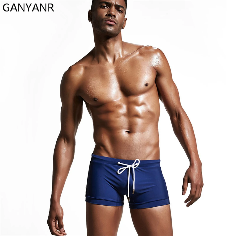 Ganyanr Brand Mens Swimming Trunks Sunga Swimwear Swimsuit Bathing Suit