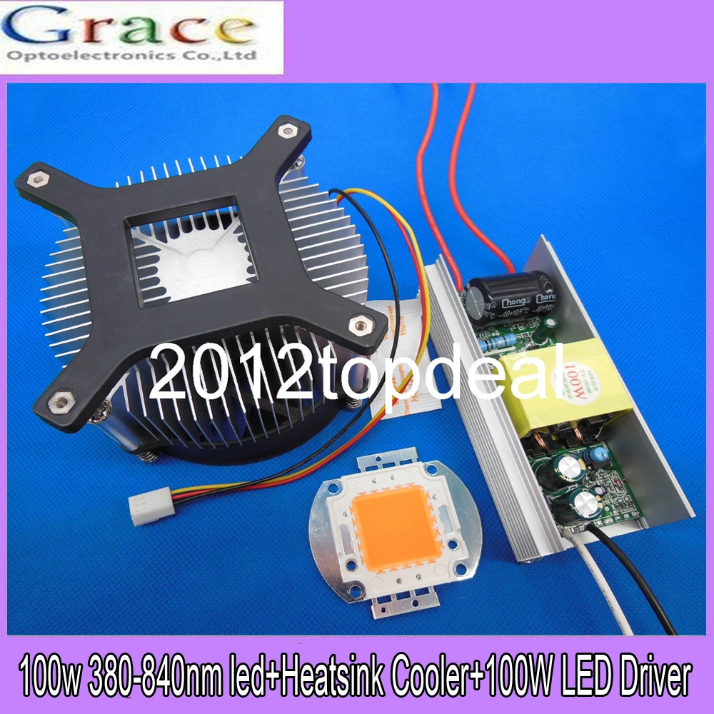 100w-Watt-High-Power-grow-light-380-840nm-LED-Light-Heatsink-Cooler ...