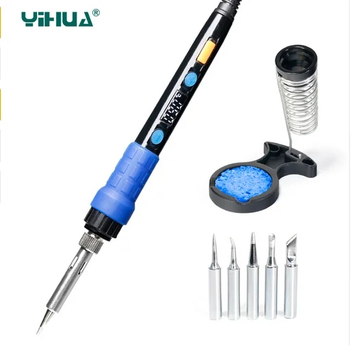 ESD Thermostatic Soldering Iron YIHUA 928D With Button Temperature Adjustable Digital Soldering ...