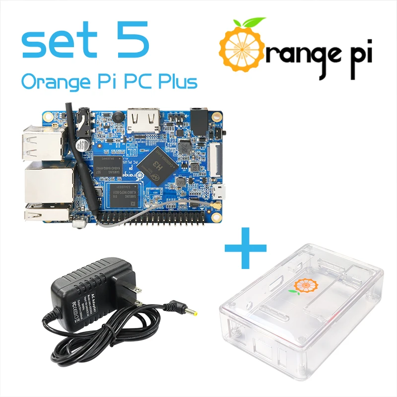 Orange Pi PC Plus+Transparent ABS Case+ Power Supply,Run Android 4.4 ...