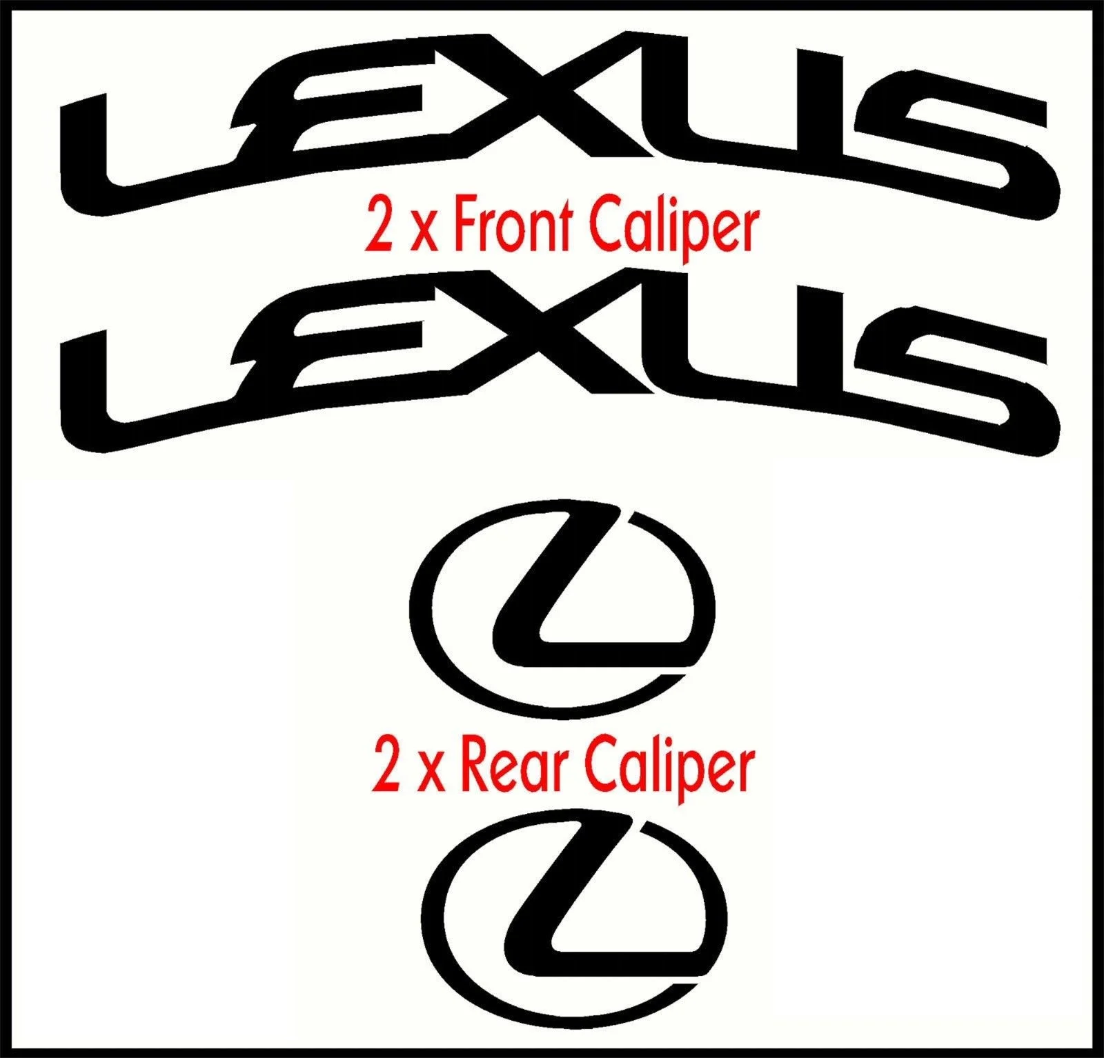 For X8 LEXUS CURVED HIGH TEMP BRAKE CALIPER CAST VINYL DECAL SET STICKERS GRAPHICS MOD-in Car ...