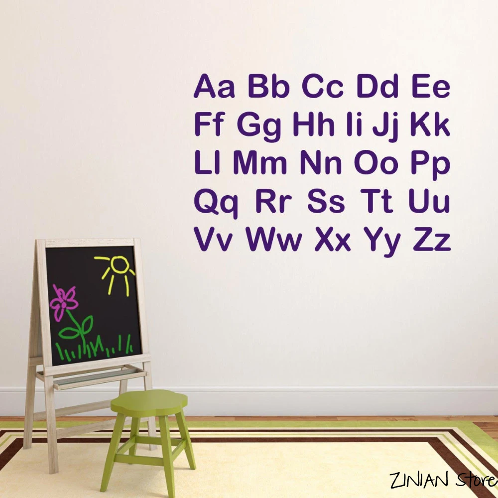 Pegatinas de pared con letras del alfabeto para habitación de niños ...