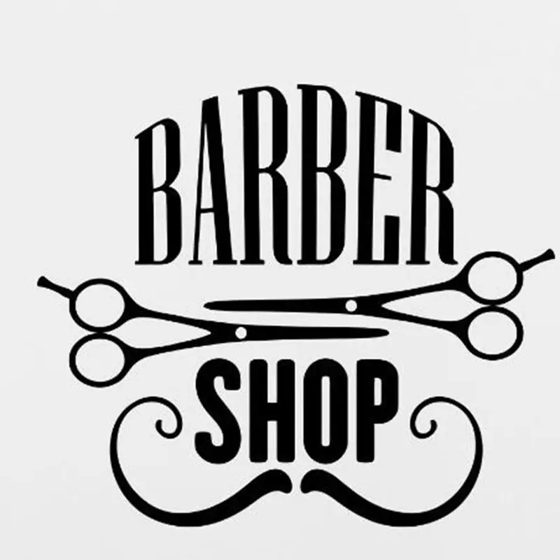 Barbershop Vinyl Wall Decal Sticker Scciors Barber Shop Quote Art ...