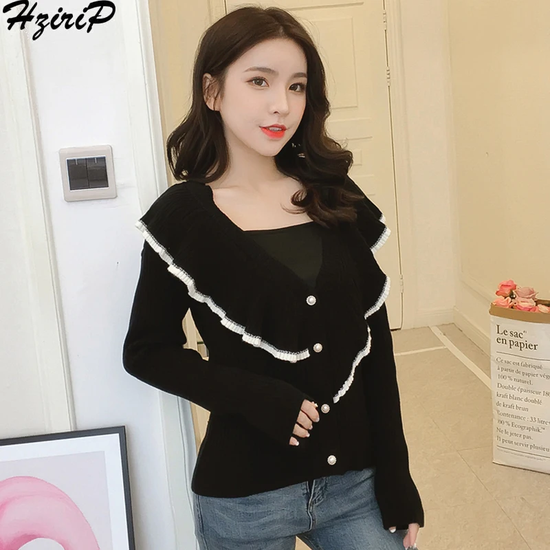 HziriP 2018 Autumn Winter Fashion Knitted Loose Sweater Women Solid ...