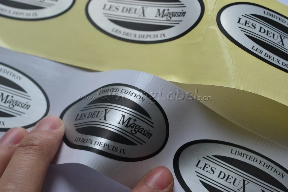 Paper Sticker Adhesive Sticker Matt Coating With Brushed Aluminium Look ...