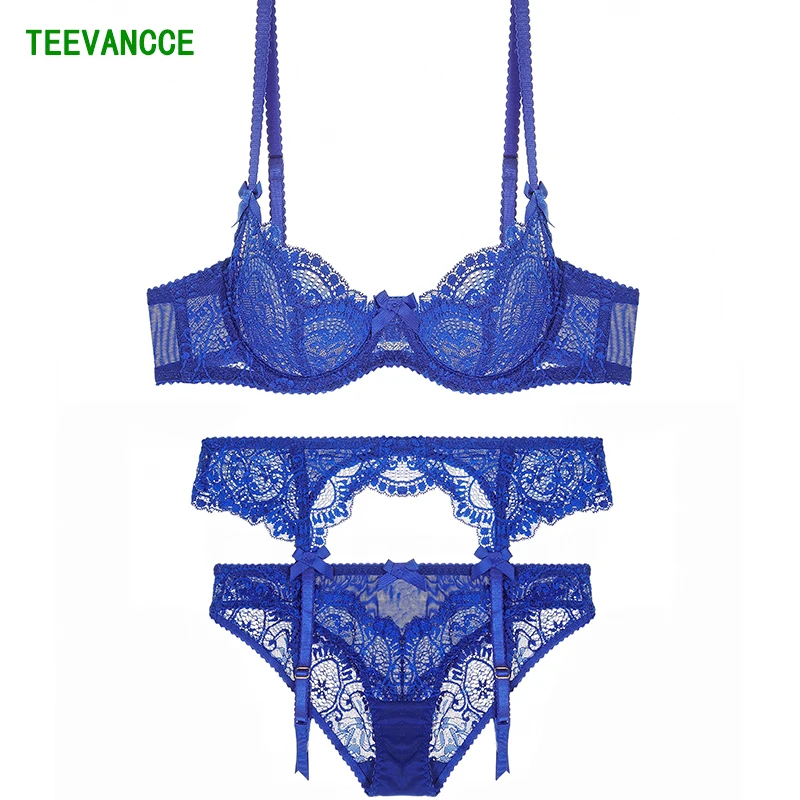 Sexy Underwear Half cup Slim lace sexy bras ladies Big Size Bra Set ...