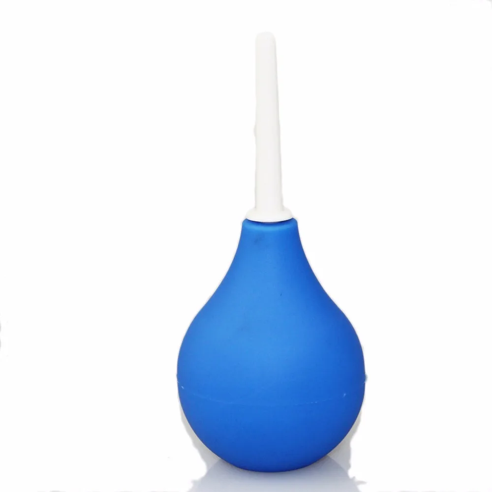 Blue Enema Bulb Erotic Rectal Syringe Clean Butt One Way Valve Anal Plug Douche Colon Enemator