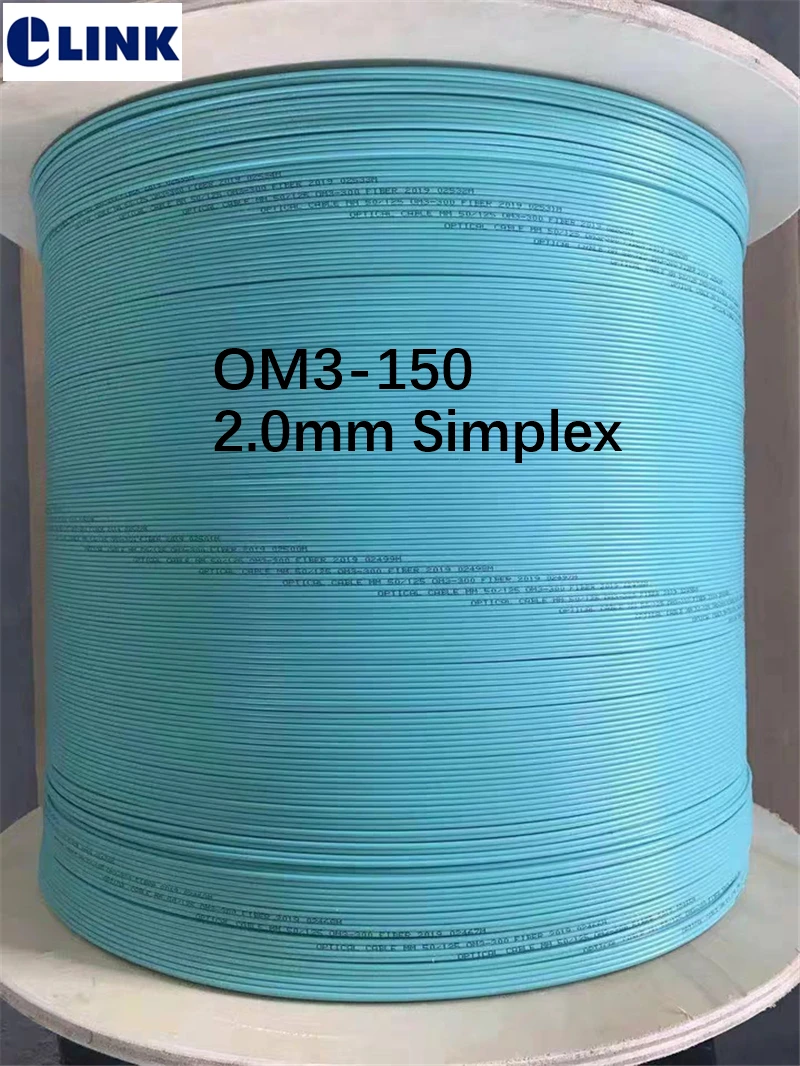 OM3-150-fiber-optic-Simplex-cable-2-0mm-aqua-color-indoor-for-fiber ...