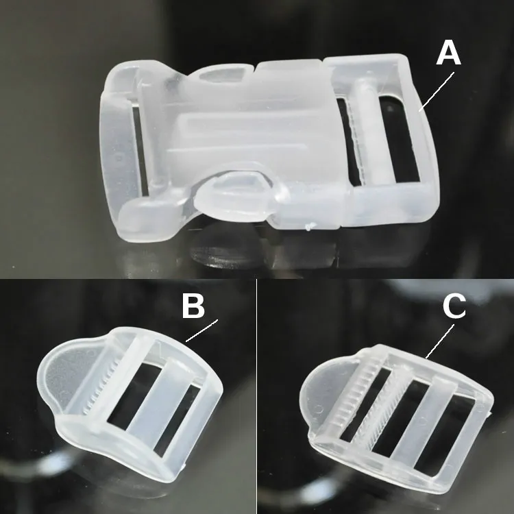 1" For 25mm Webbing Transparent White Plastic Buckles 5Pcs Buckles ...