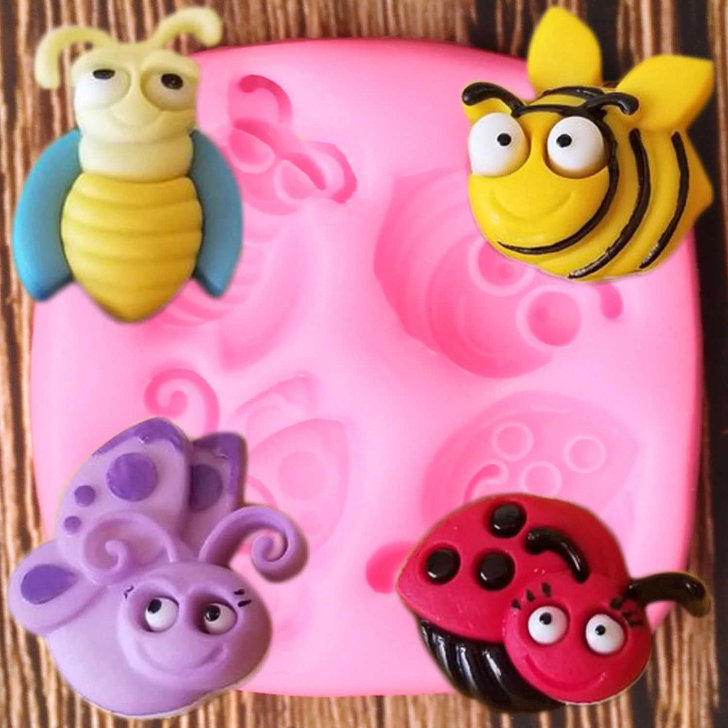 3D Bee Insect Silicone Mold DIY Party Cake Decorating Tools Polymer ...