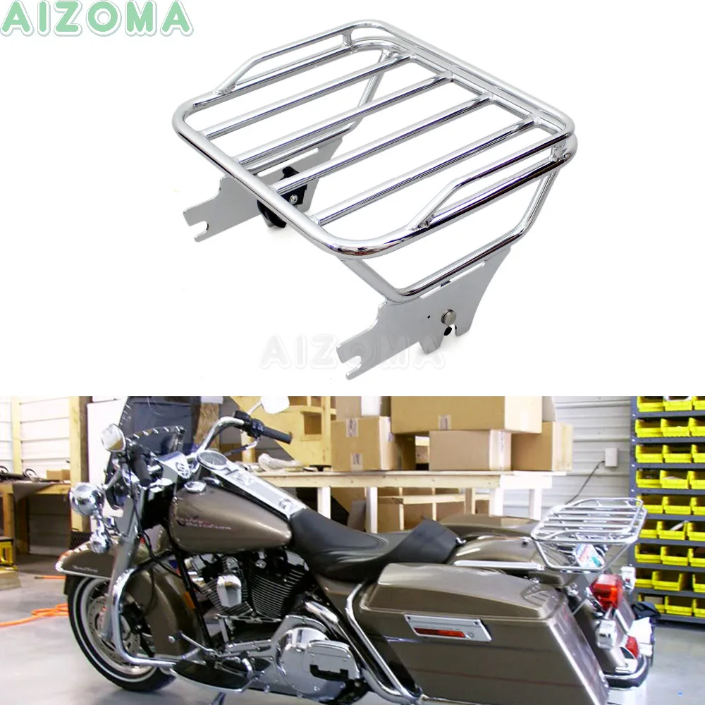 Motorcycle Detachable Two Up Rear Luggage Rack for Harley Touring Road ...