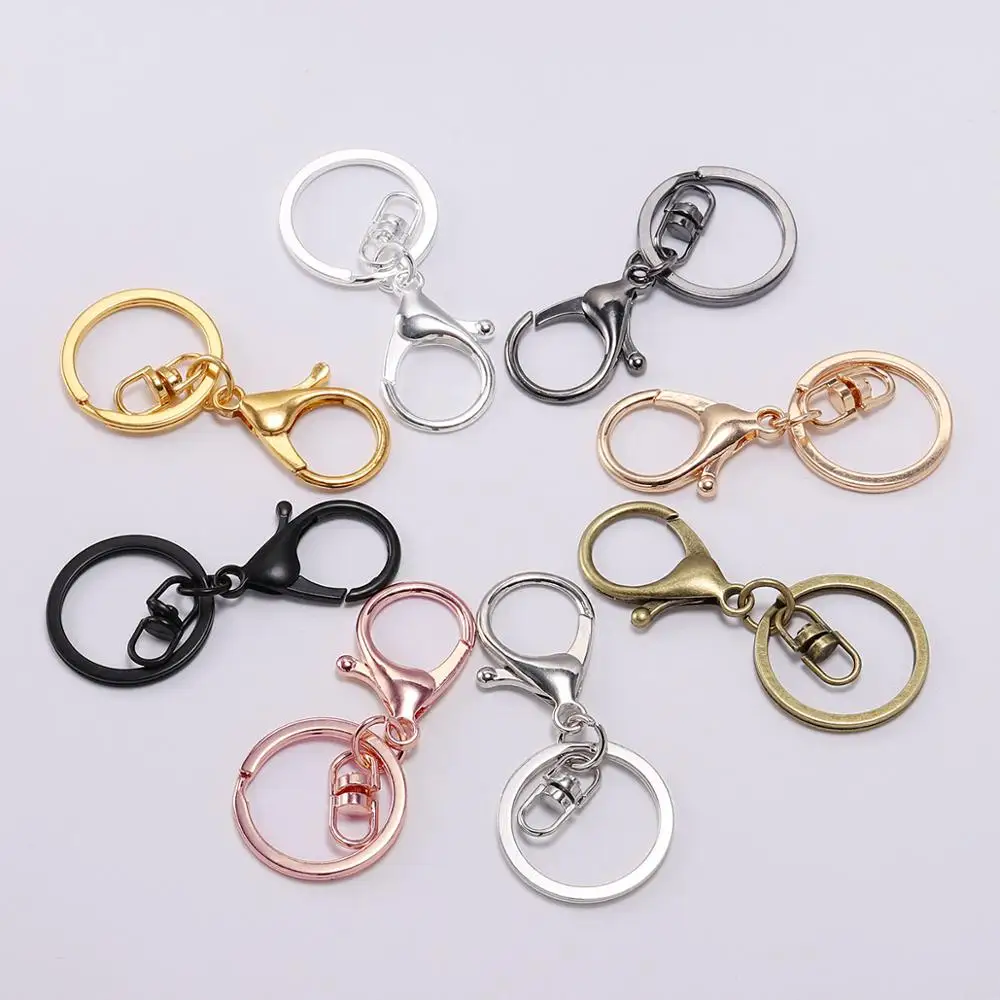 5pcs/lot Gold Key Chain 30mm Keychain Long 70mm Lobster Clasp Keychain ...