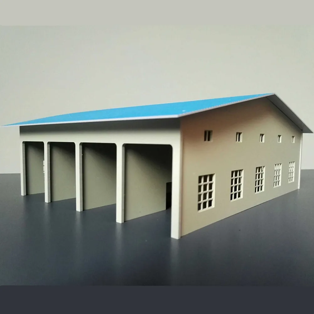 1:87 HO Scale Outland Scene Garage Model Train Garage Truck Warehouse ...