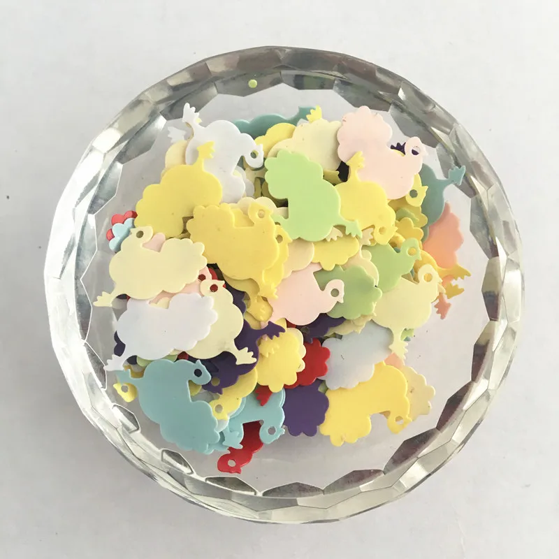 800Pcs/lot(50g) Easter Rooster/Chicken Sequins 12*14mm PVC Flat ...