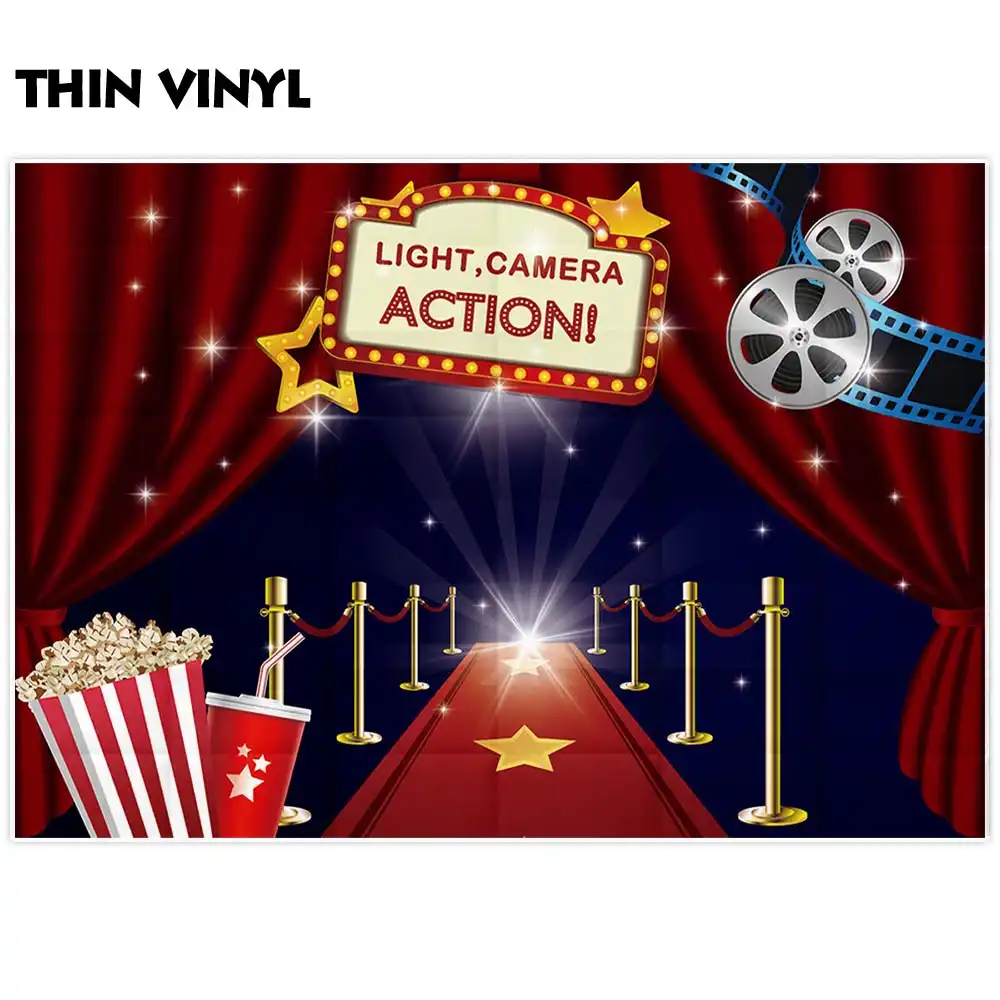 Allenjoy movie theme photography backdrop red carpet curtain cinema ...