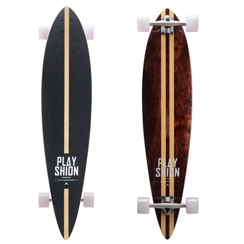 PLAYSHION 9"X42" Pintail Longboard Skateboard Complete-in Skate Board ...