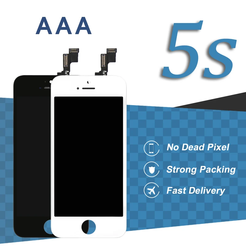 10pcs Black White Display For iPhone 5S LCD Screen AAA+++ Panel Assembly Phone Pantalla Replace ...