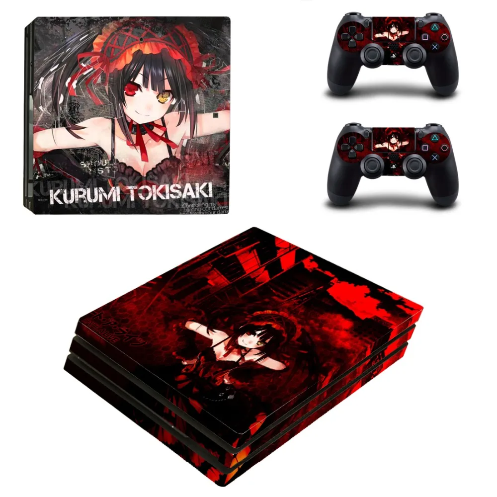 Anime Girl Tokisaki Kurumi Skin Sticker for PS4 Pro Console Controllers ...