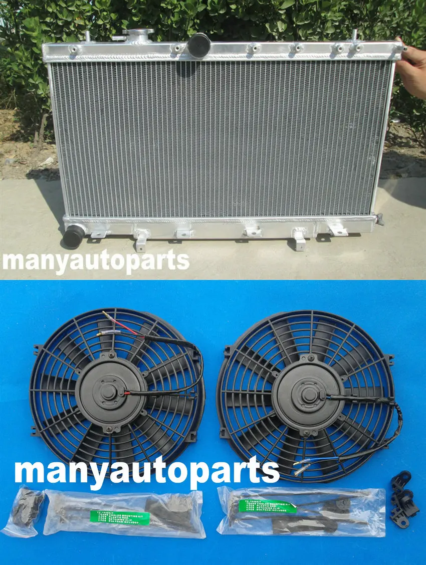 52mm Aluminum Radiator + Fans for Subaru Impreza Wrx STI GDB GDA GD GG ...