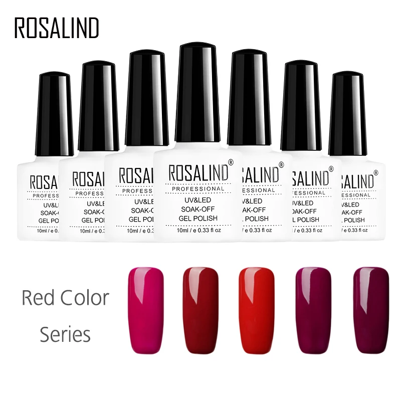 ROSALIND Gel 1S 10ml lacquer Gel Vernis Semi Permanant UV LED 12Red ...