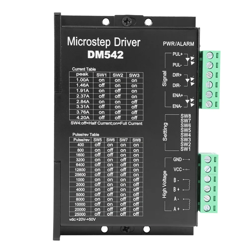 DM542 DC 24 50V Microstep Stepper Motor Driver for 2 phase 4 phase ...