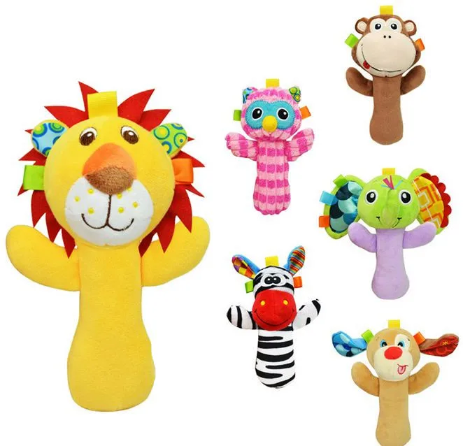 New-Lovely-Baby-Kid-Soft-Animal-Model-Handbell-Rattles-Handle-Bell ...