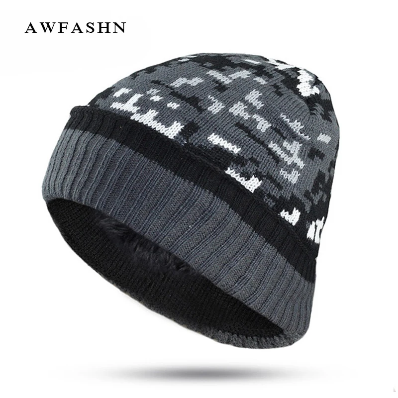2017 Fashion Camouflage Hip Hop Beanies For Men Skullies Winter Cap