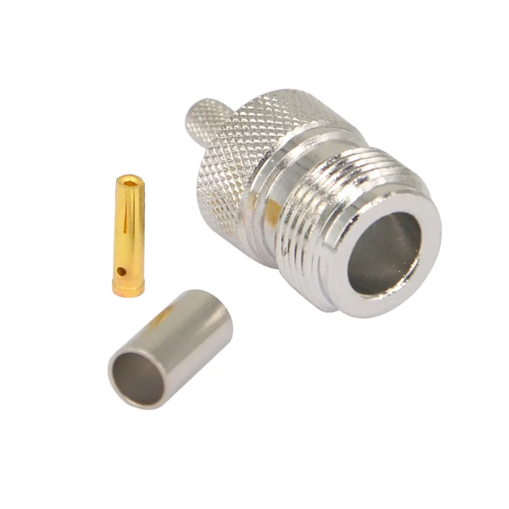 10 Pieces N Female Jack Rf Coax Connector Crimp Rg58,rg142,rg400,lmr195 ...