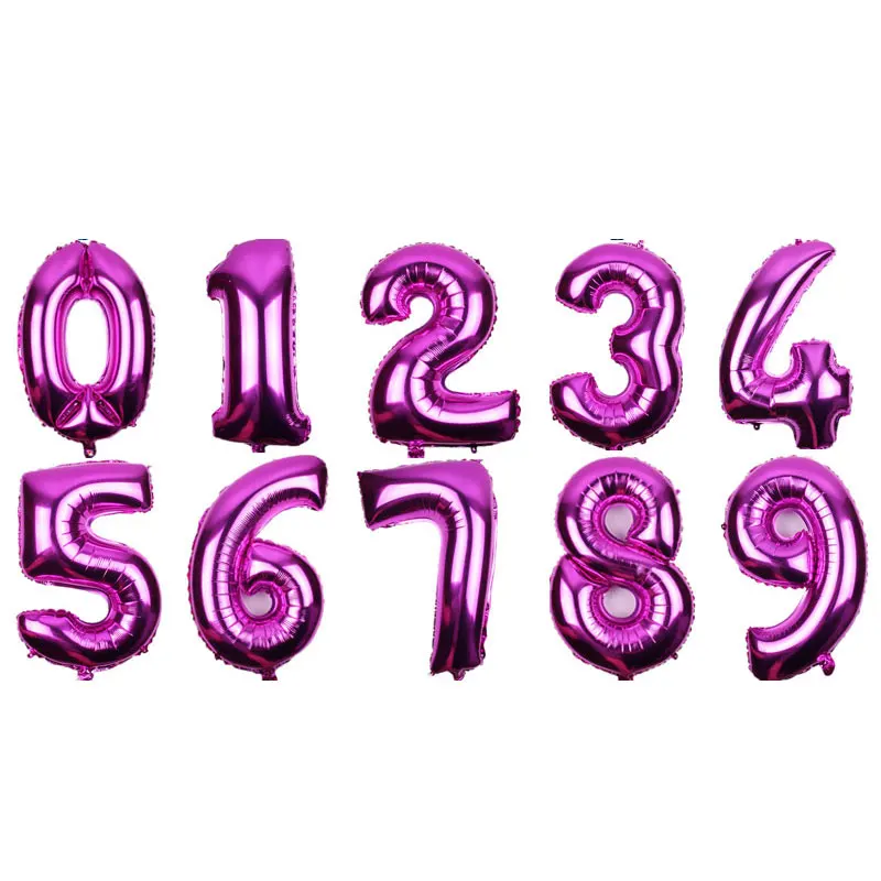 Globos con números de 16 32 pulgadas, bolas de aluminio, colores ...