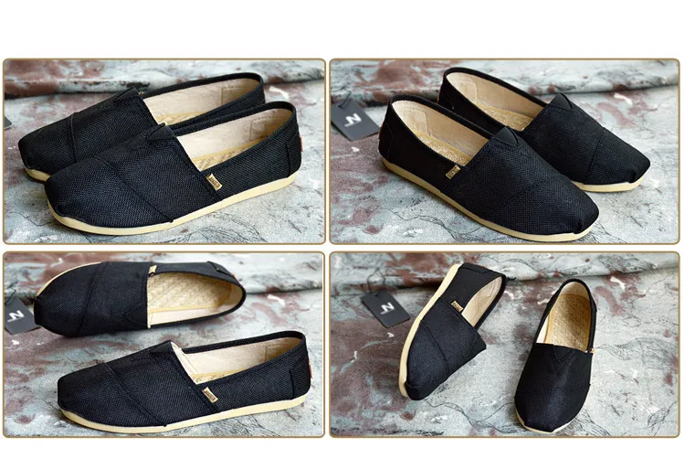 Summer Linen Shoes Men's Low-Top Canvas Shoes Breathable a Pedal Lazy ...
