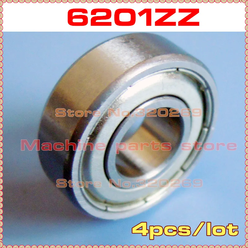 4pcs radial 6201RS 6201ZZ ball bearing 12*32*10 12x32x10mm metal shield ...