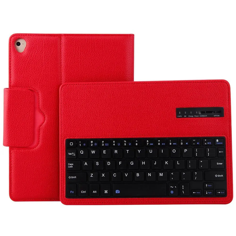 For iPad 2017 9.7 Air 2 Keyboard Case, Folding PU Leather Cover ...